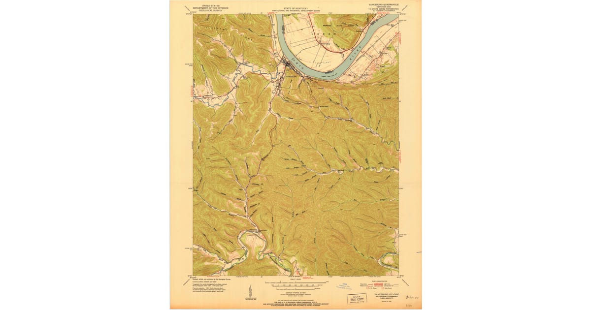 1951 Map of Vanceburg, KY — High-Res | Pastmaps
