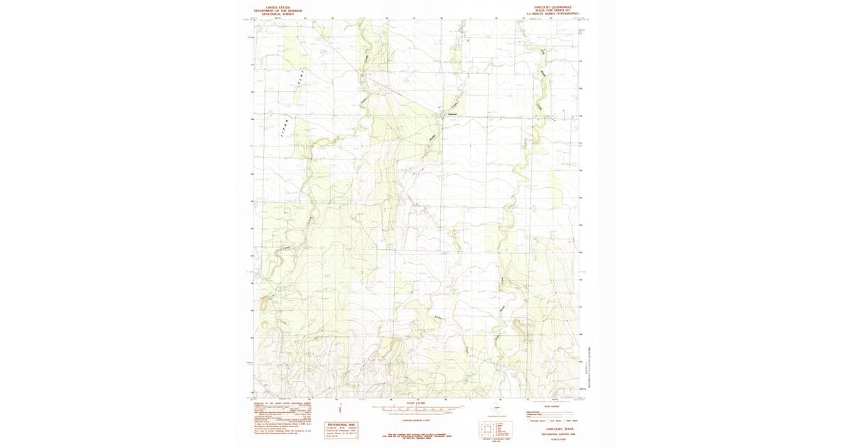 1984 Map of Vancourt, Tom Green County, TX — High-Res | Pastmaps