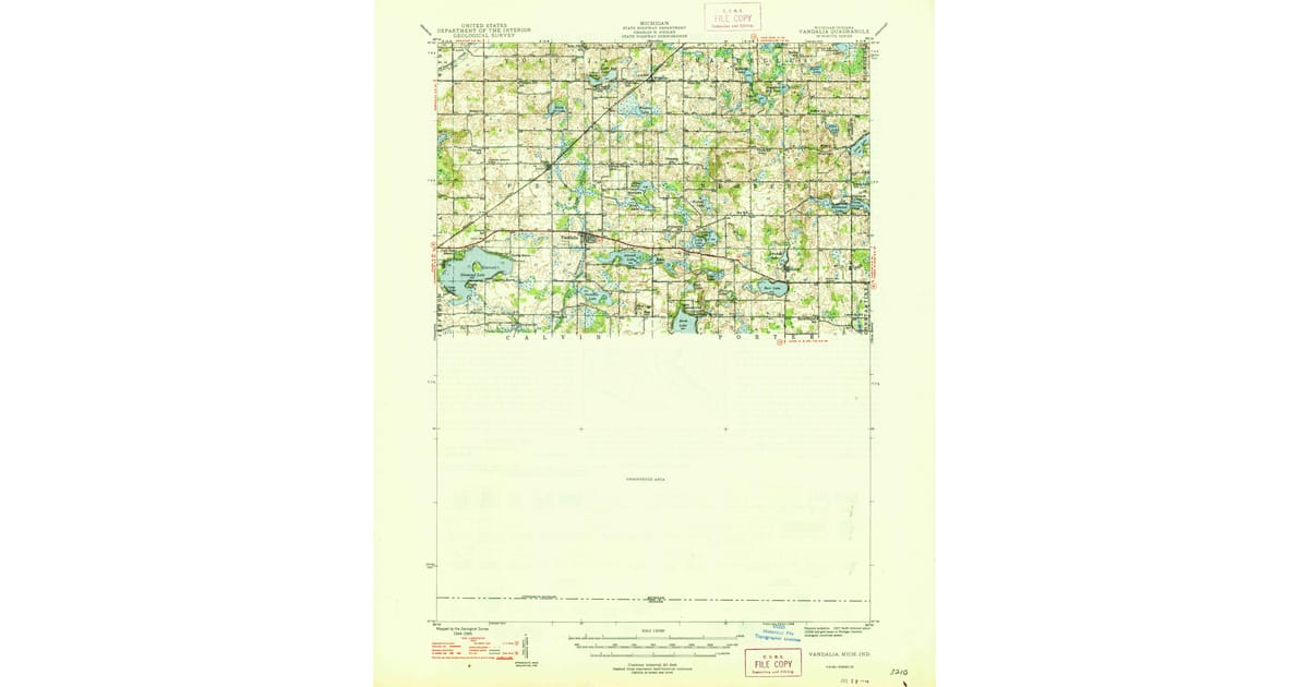 1948 Map of Vandalia, MI — High-Res | Pastmaps