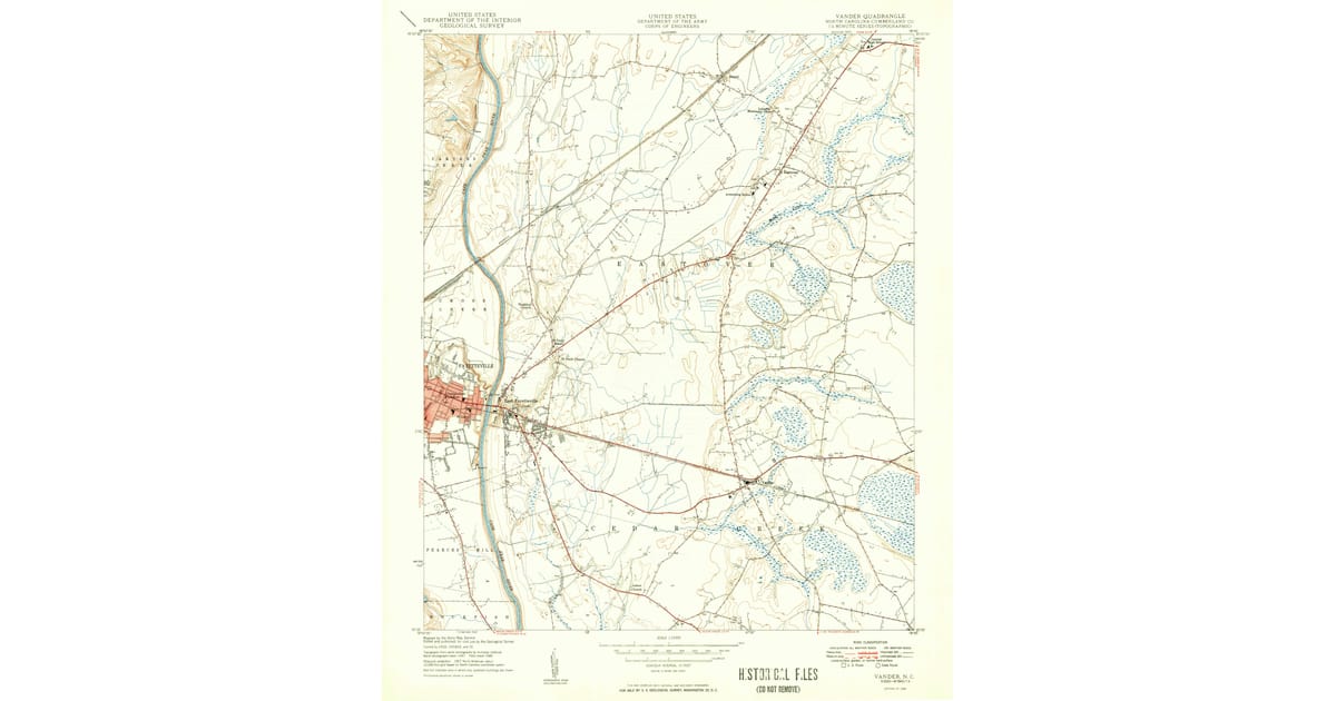 1949 Map of Vander, NC — High-Res | Pastmaps