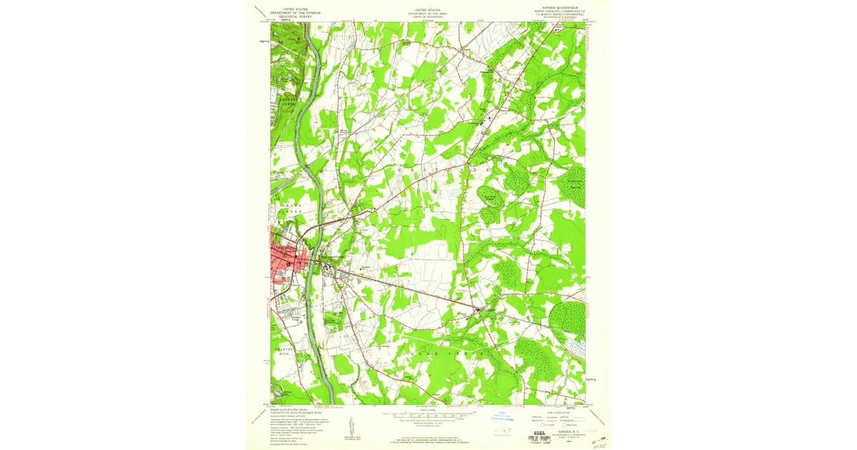 1957 Map of Vander, NC — High-Res | Pastmaps
