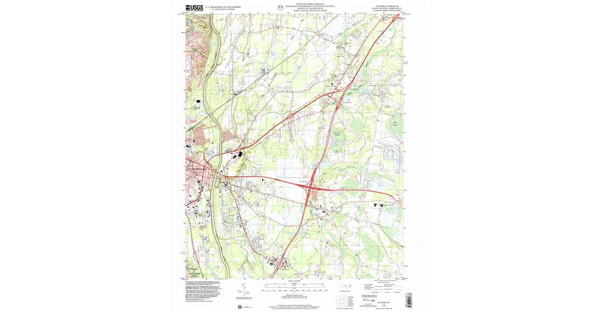1997 Map of Vander, NC — High-Res | Pastmaps