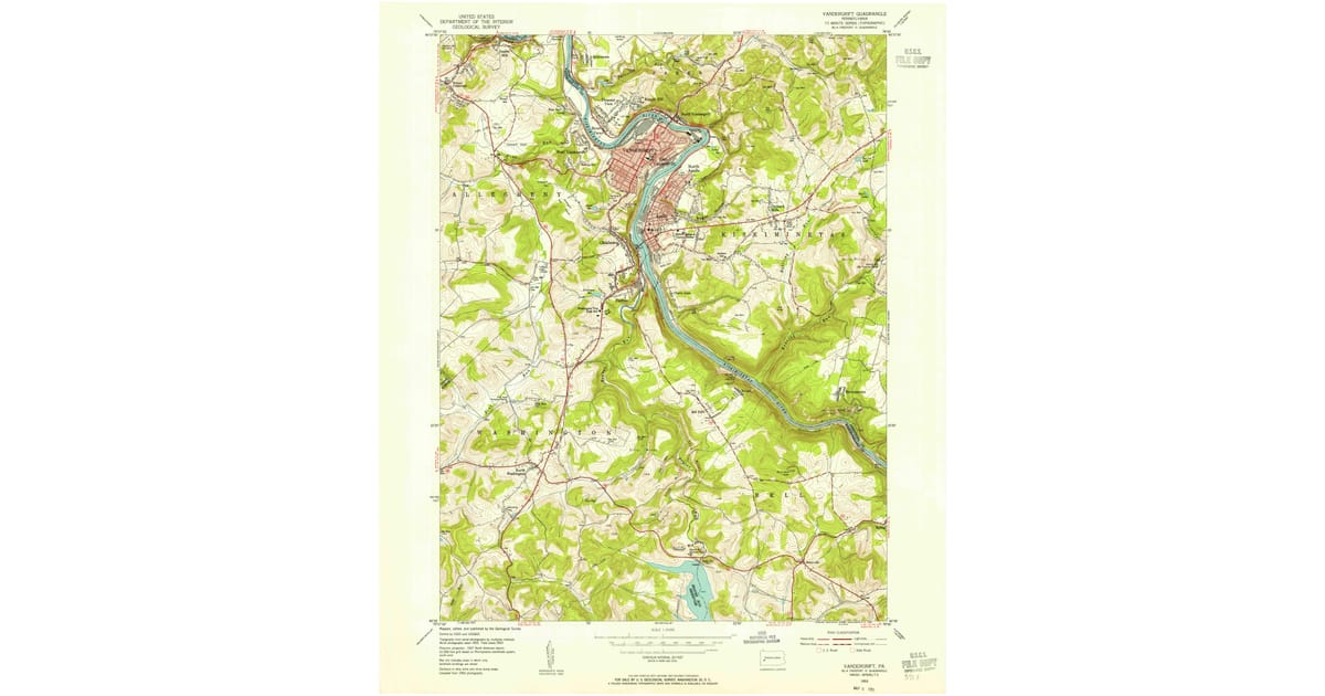 1953 Map of Vandergrift, PA — High-Res | Pastmaps