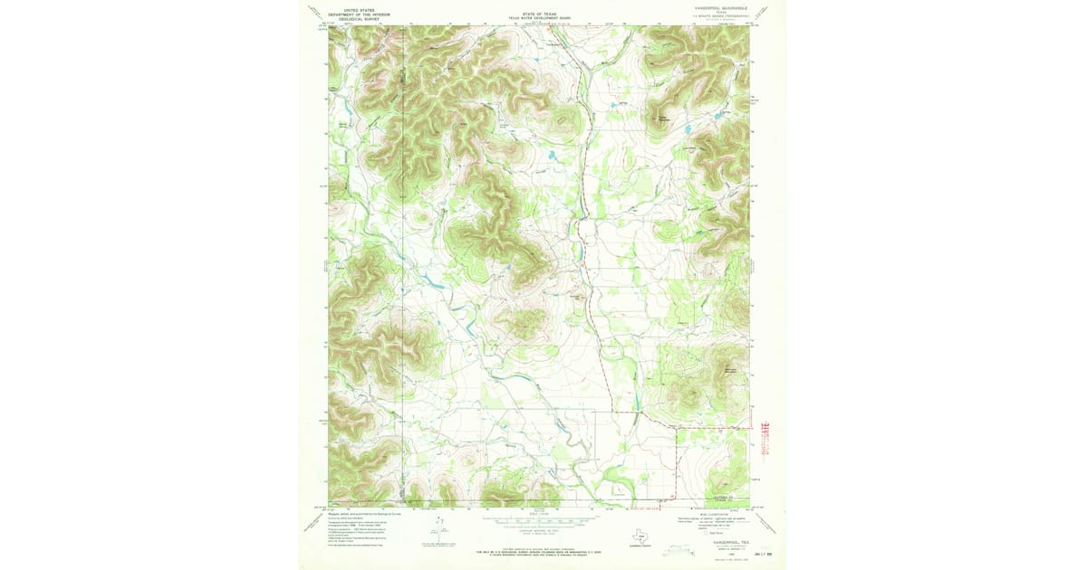 1969 Map of Vanderpool, Bandera County, TX — High-Res | Pastmaps