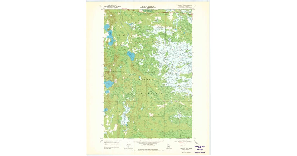 1970 Map of Vanduse Lake, Aitkin County, MN — High-Res | Pastmaps