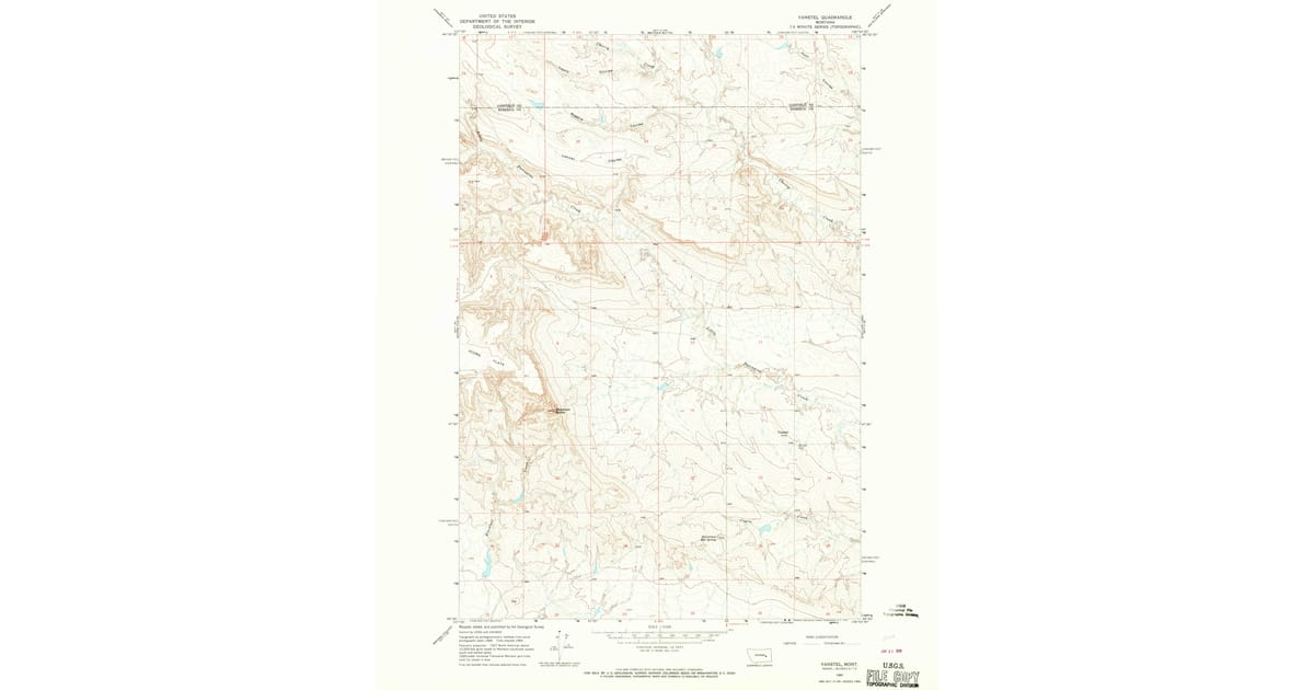 1965 Map of Vanstel, Rosebud County, MT — High-Res | Pastmaps