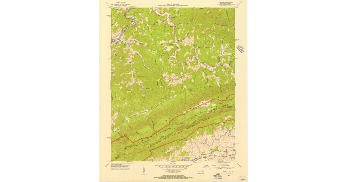 1954 Map of Varilla, Bell County, KY — High-Res | Pastmaps
