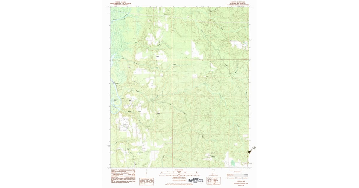 1983 Map of Vaughn, Baldwin County, AL — High-Res | Pastmaps