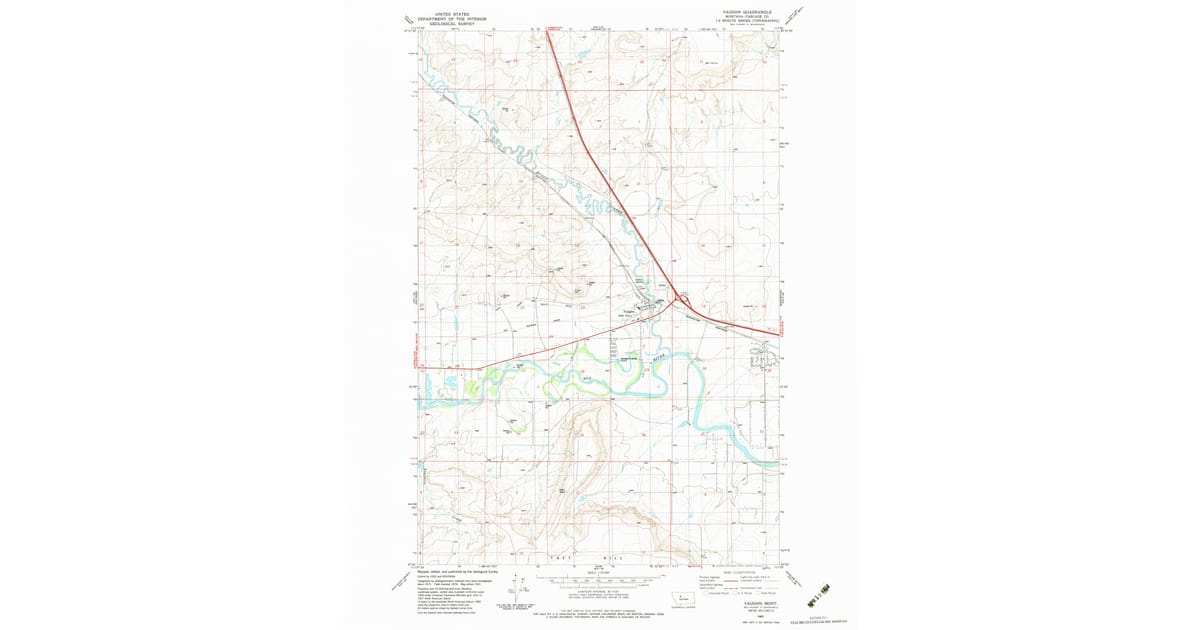 1983 Map of Vaughn, MT — High-Res | Pastmaps