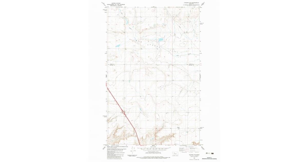1983 Map of Vaughn NE, Cascade County, MT — High-Res | Pastmaps