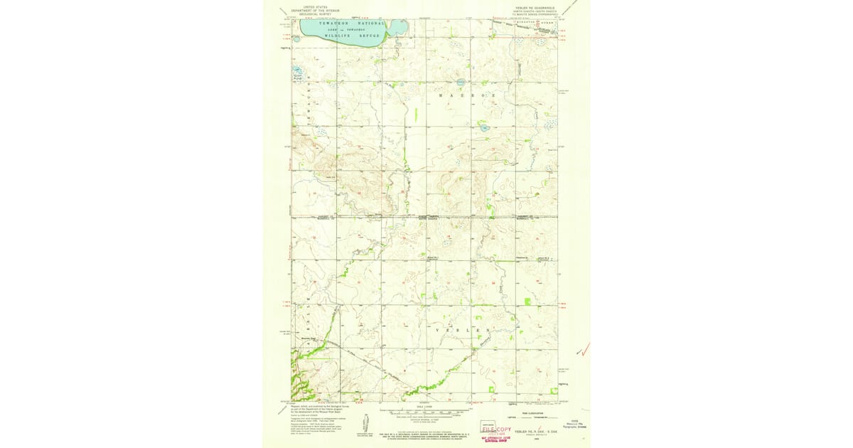 1958 Map of Veblen NE, Sargent County, ND — High-Res | Pastmaps