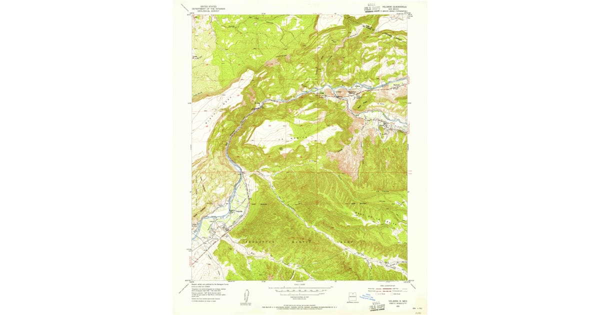 1953 Map of Velarde, NM — High-Res | Pastmaps