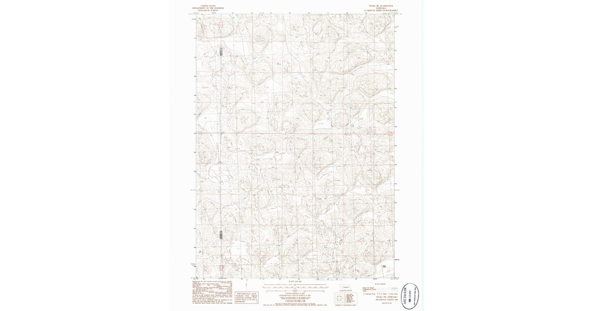 1986 Map of Velma SW, Arthur County, NE — High-Res | Pastmaps