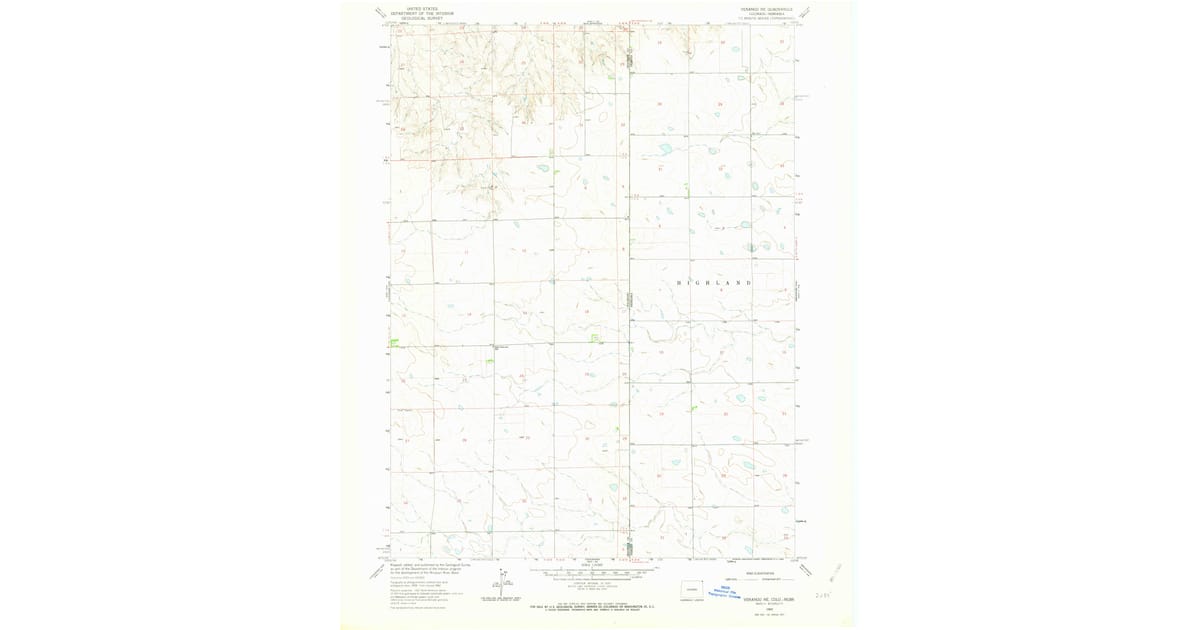1962 Map of Venango NE, Sedgwick County, CO — High-Res | Pastmaps