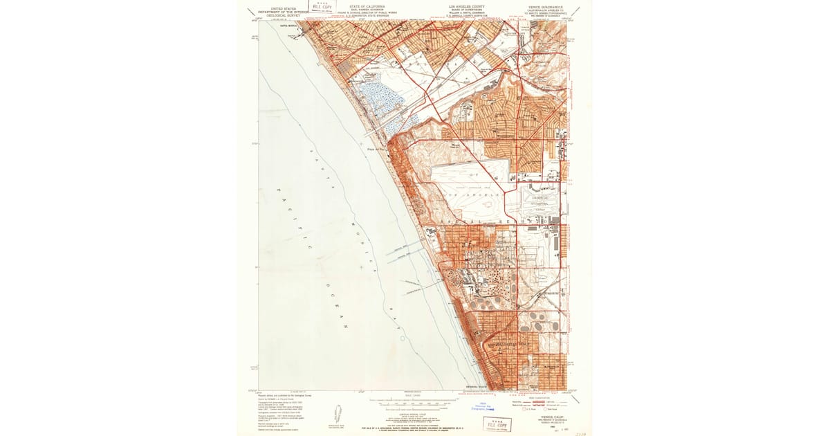 1950 Map of Venice, Los Angeles County, CA — High-Res | Pastmaps