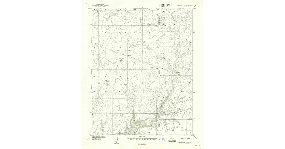 1959 Map of Verdure 1 SE, San Juan County, UT — High-Res | Pastmaps