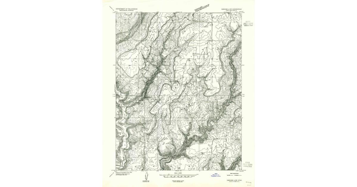 1955 Map of Verdure 4 NW, San Juan County, UT — High-Res | Pastmaps