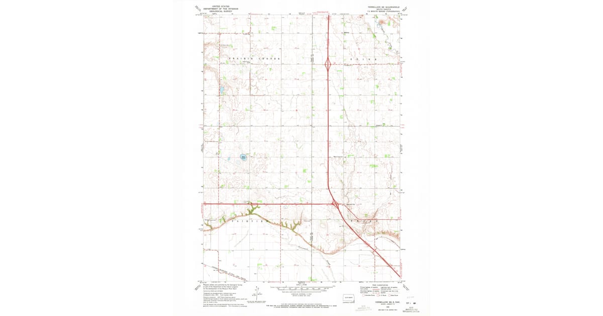1969 Map of Vermillion SE, Clay County, SD — High-Res | Pastmaps