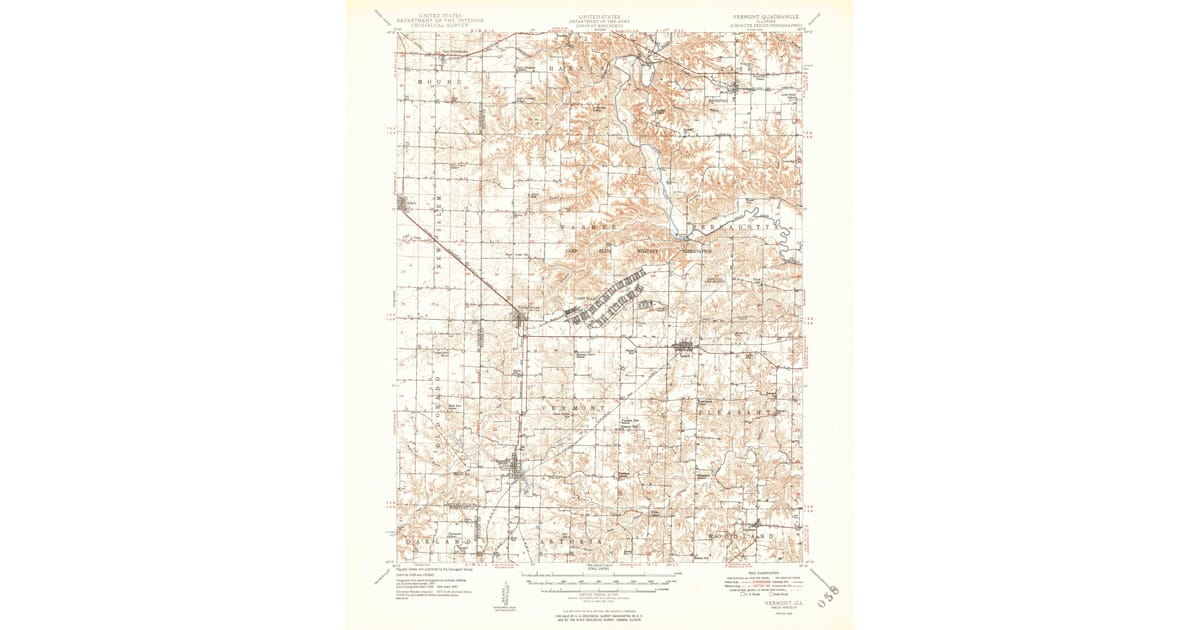 1949 Map of Vermont, IL — High-Res | Pastmaps