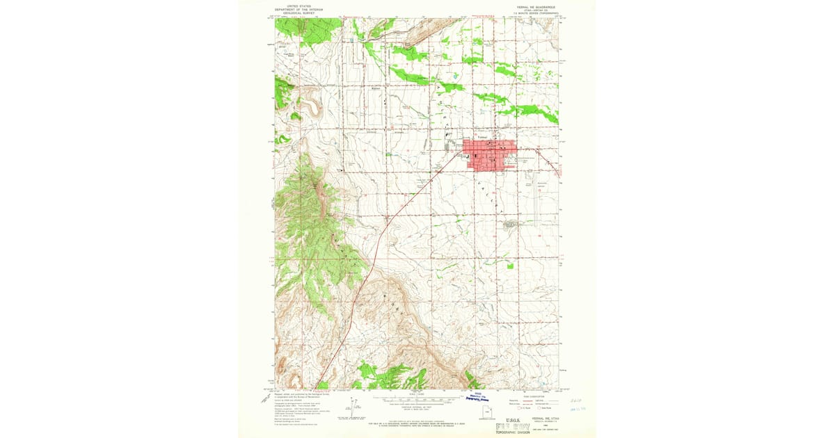 1964 Map of Vernal NE, Uintah County, UT — High-Res | Pastmaps