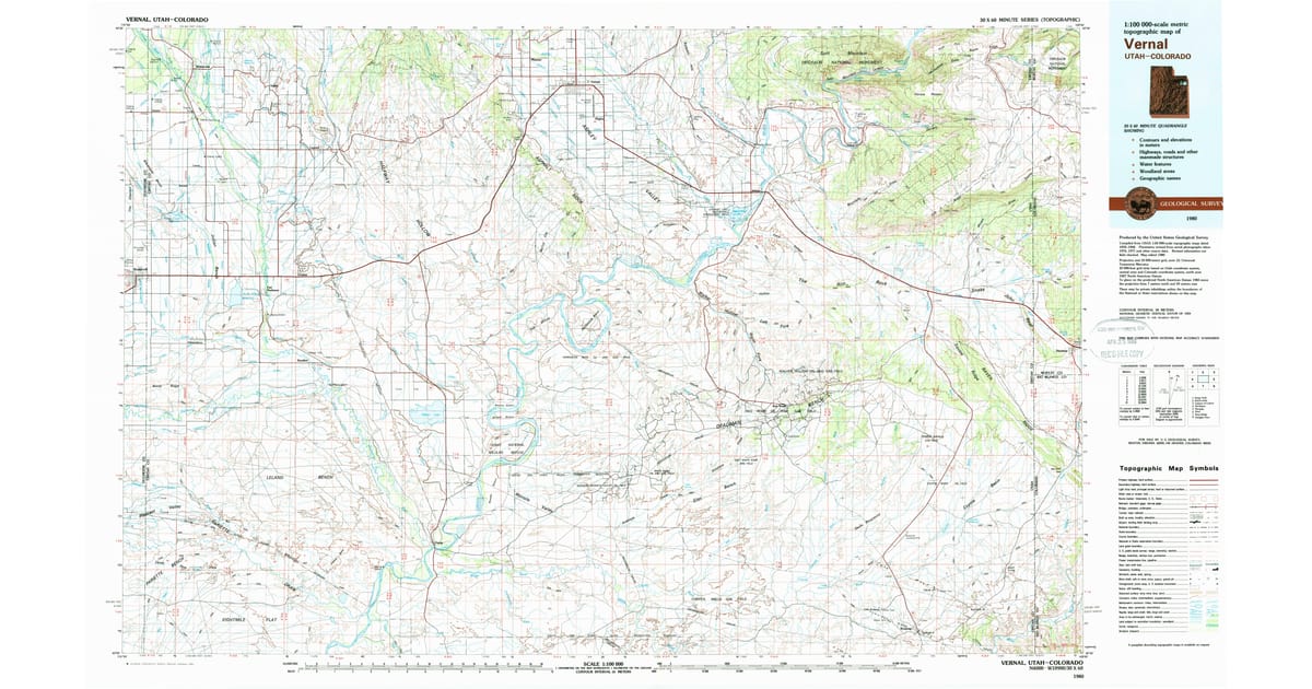 1980 Map of Vernal, UT — High-Res | Pastmaps