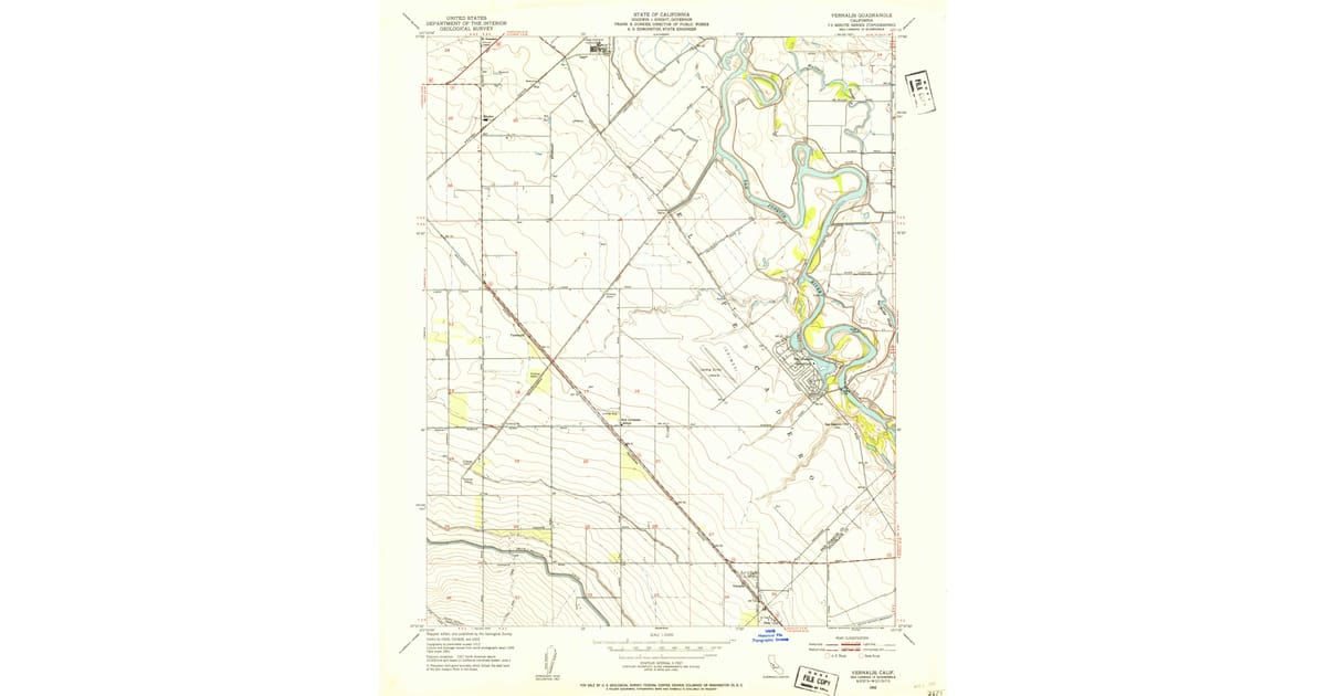 1952 Map of Vernalis, San Joaquin County, CA — High-Res | Pastmaps