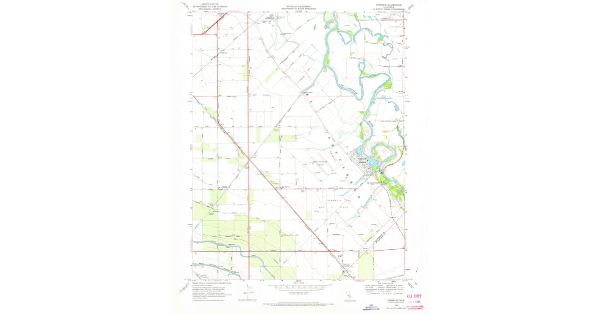1969 Map of Vernalis, San Joaquin County, CA — High-Res | Pastmaps