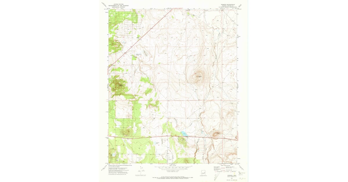 1971 Map of Vernon, AZ — High-Res | Pastmaps