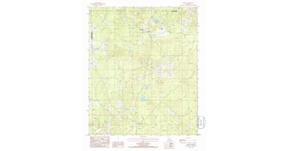 1985 Map of Vernon, Jackson Parish, LA — High-Res | Pastmaps