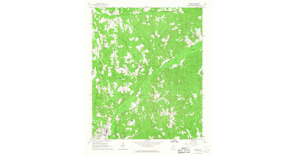 1967 Map of Vernon, AL — High-Res | Pastmaps