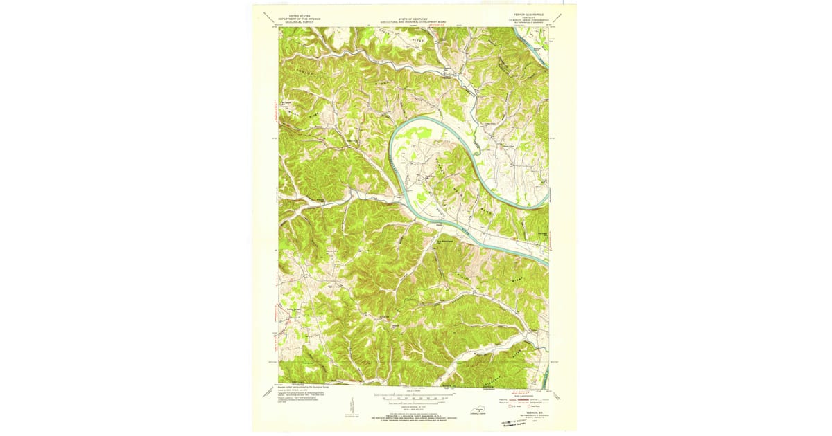 1954 Map of Vernon, Monroe County, KY — High-Res | Pastmaps