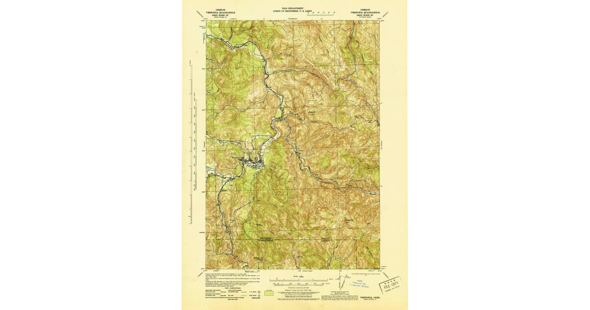 1943 Map of Vernonia, OR — High-Res | Pastmaps