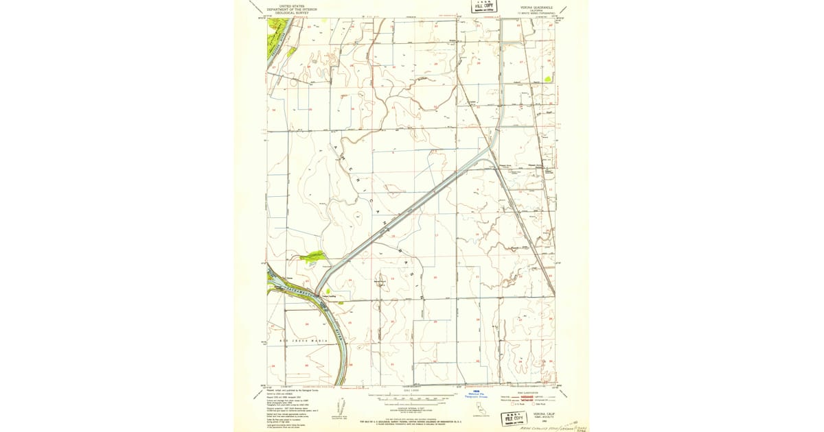 1952 Map of Verona, Sutter County, CA — High-Res | Pastmaps
