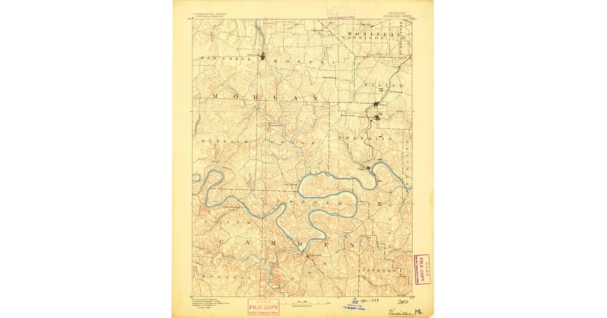 Old Maps of Osage Beach, MO for Hiking & Exploration | Pastmaps