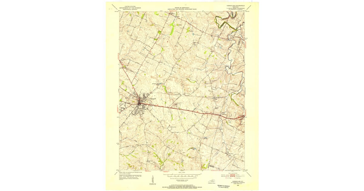 1954 Map of Versailles, KY — High-Res | Pastmaps