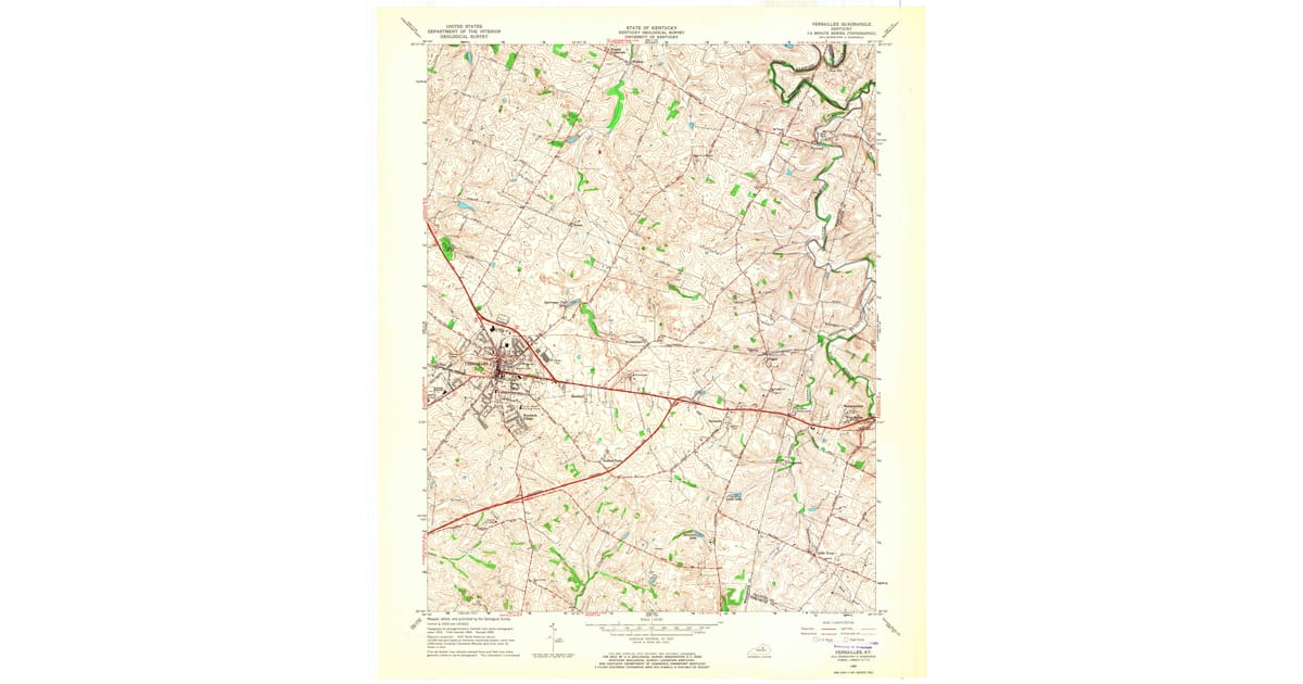1965 Map of Versailles, KY — High-Res | Pastmaps