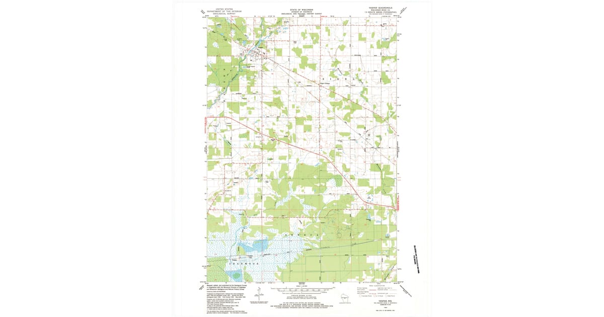 1984 Map of Vesper, WI — High-Res | Pastmaps