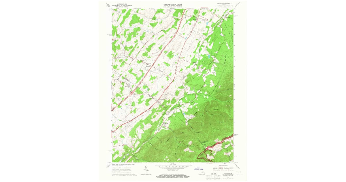 1965 Map of Vesuvius, Augusta County, VA — High-Res | Pastmaps