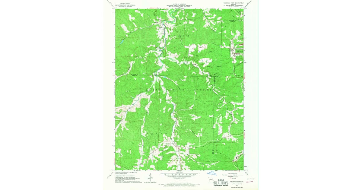 1967 Map of Viburnum West, Dent County, MO — High-Res | Pastmaps
