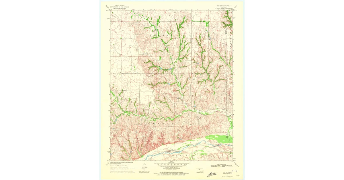 1970s Maps of Dewey County, OK | Pastmaps