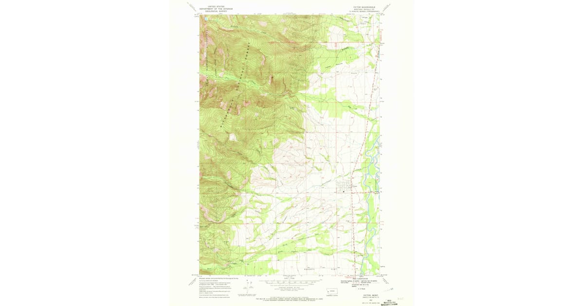 1967 Map of Victor, MT — High-Res | Pastmaps