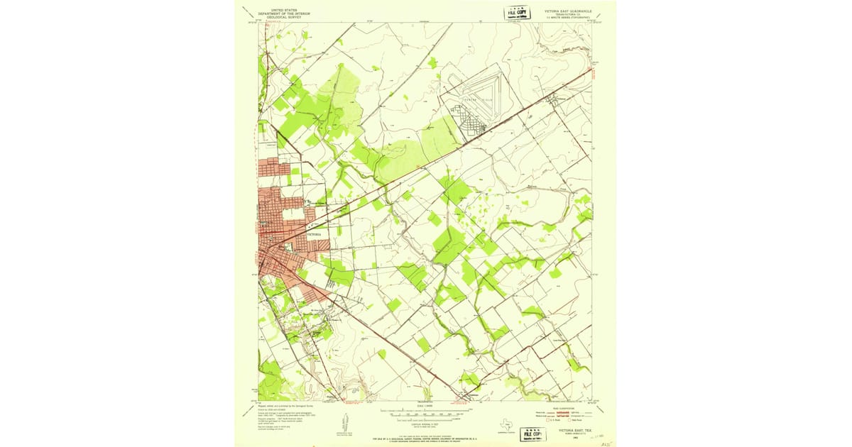 1952 Map of Victoria East, Victoria County, TX — High-Res | Pastmaps