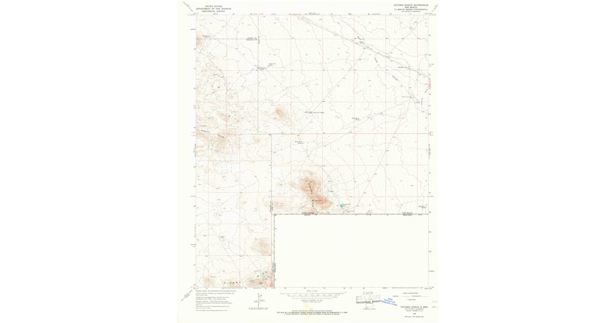 1965 Map of Victorio Ranch, Luna County, NM — High-Res | Pastmaps