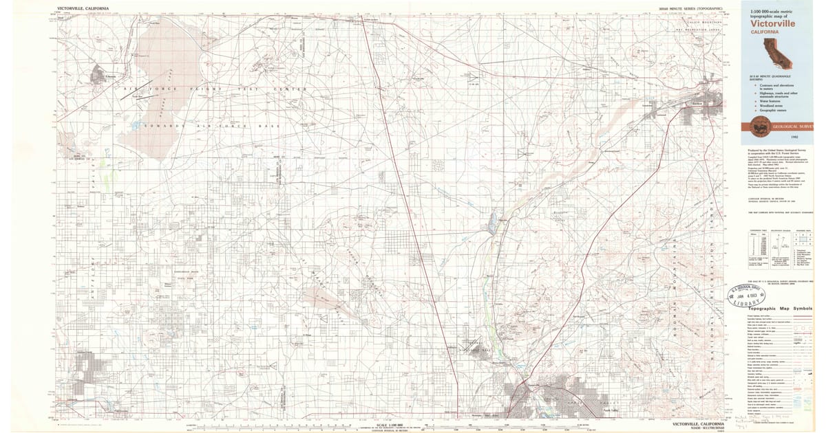 1982 Map of Victorville, CA — High-Res | Pastmaps