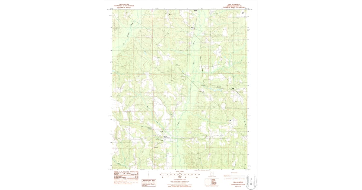 1987 Map of Vida, Autauga County, AL — High-Res | Pastmaps