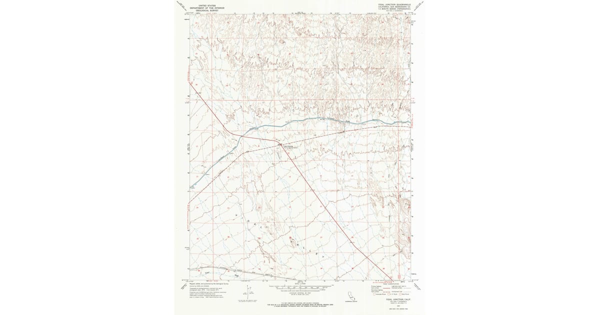 1971 Map of Vidal Junction, San Bernardino County, CA — High-Res, 1973 ...