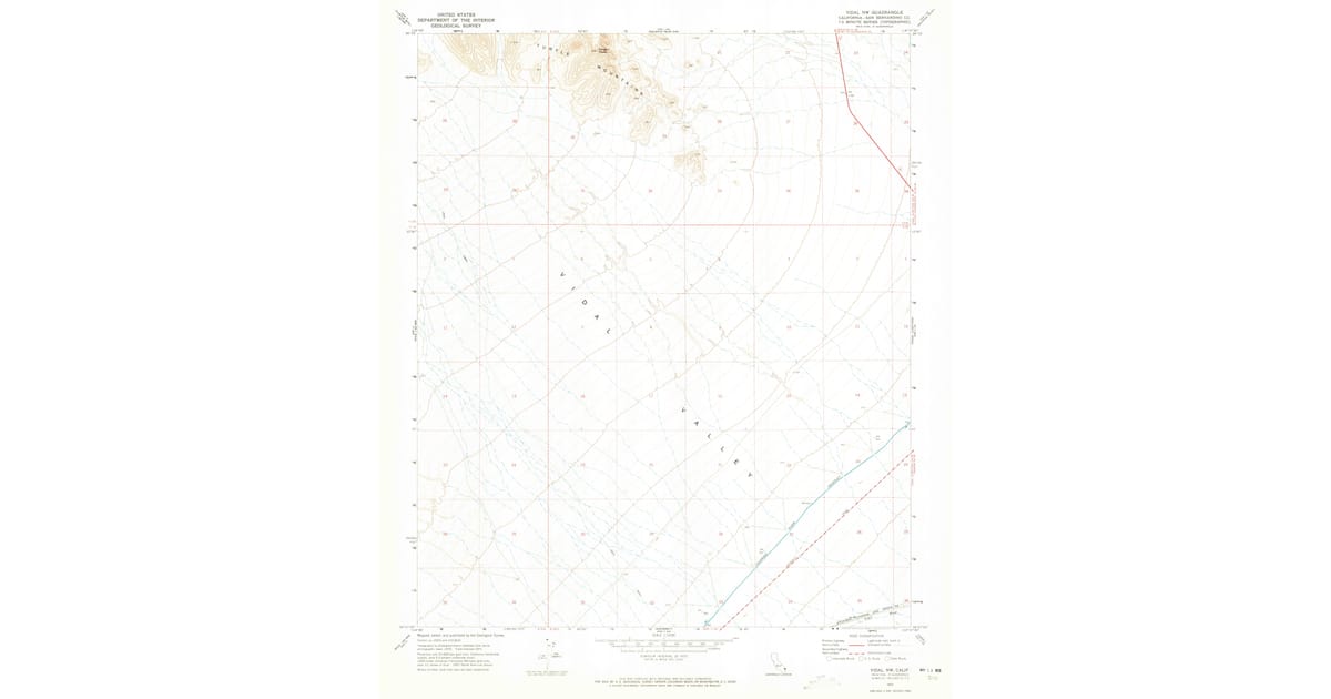 1971 Map of Vidal NW, San Bernardino County, CA — High-Res | Pastmaps