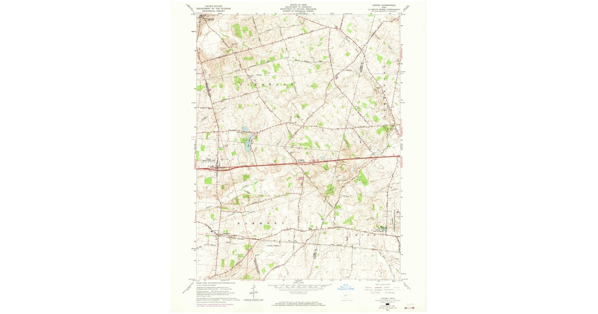 1961 Map of Vienna, Clark County, OH — High-Res, 1968 Print | Pastmaps