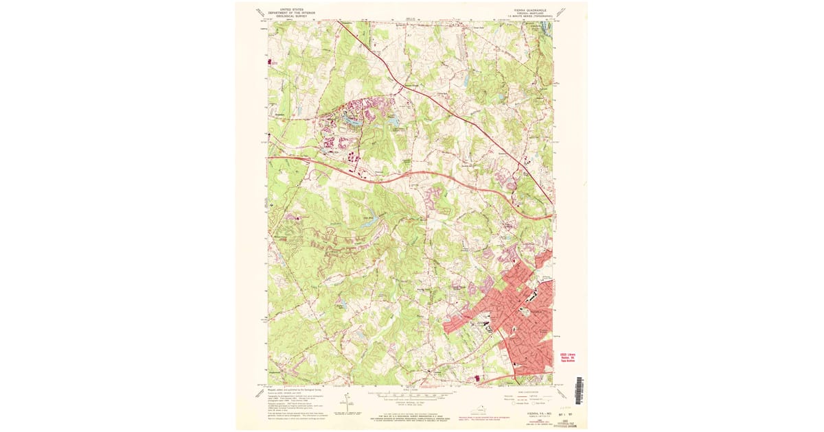 1966 Map of Vienna, VA — High-Res, 1971 Print | Pastmaps