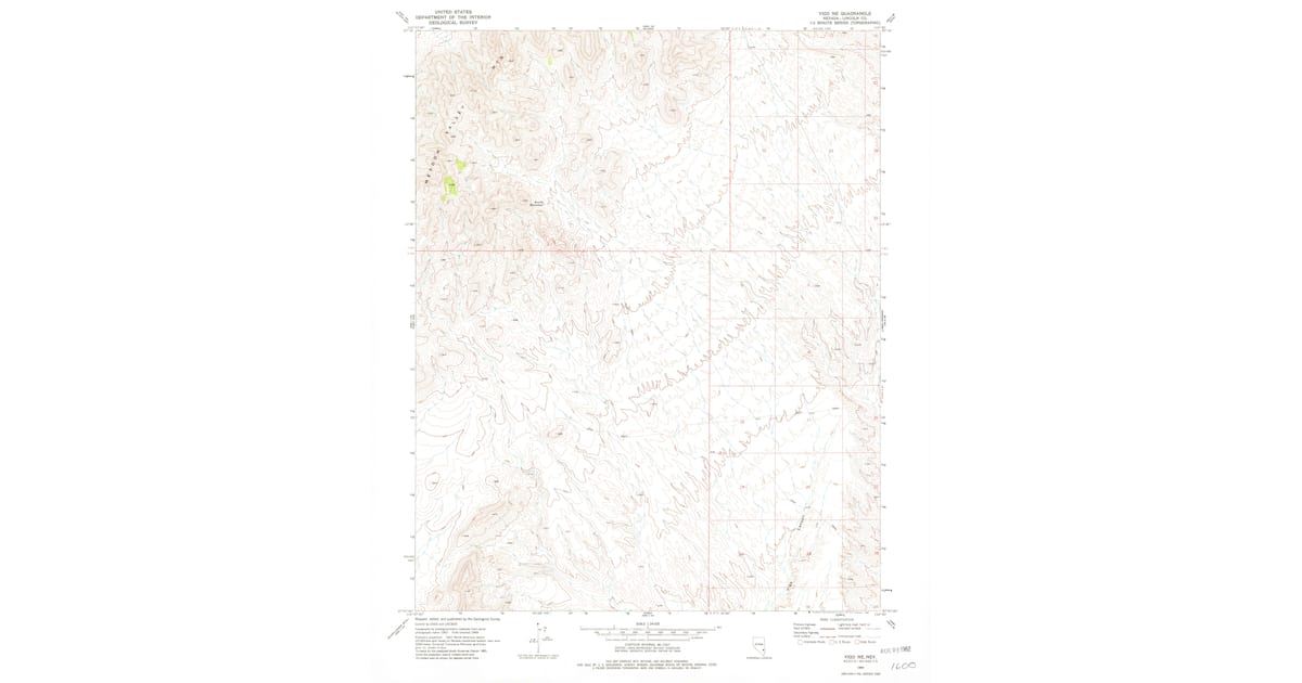 1969 Map of Vigo NE, Lincoln County, NV — High-Res, 1982 Print | Pastmaps